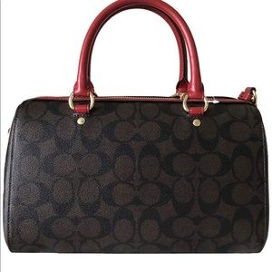 Coach | Bags | Coach Womens Satchel Rowan With Signature Canvas Brown ...